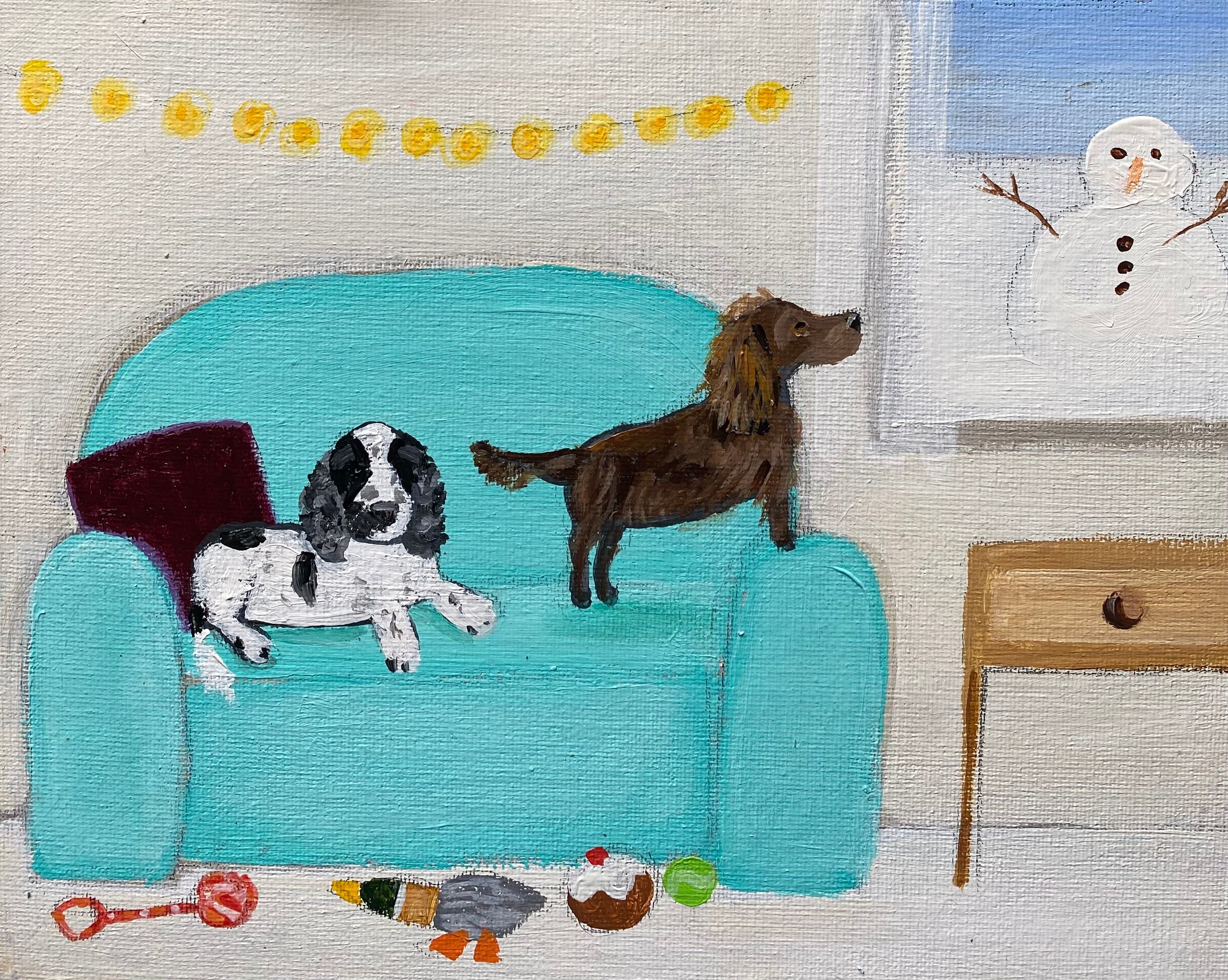 Ruby Spots The Snowman – Louise Rawlings Art